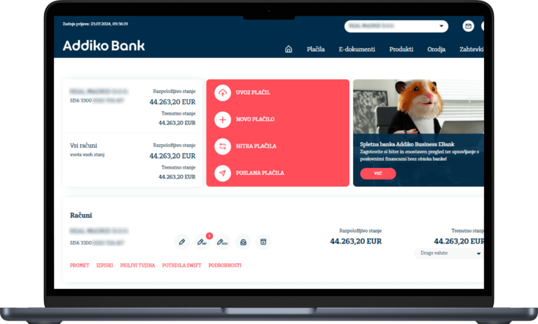 Addiko EBank Business - Addiko Bank Slovenija